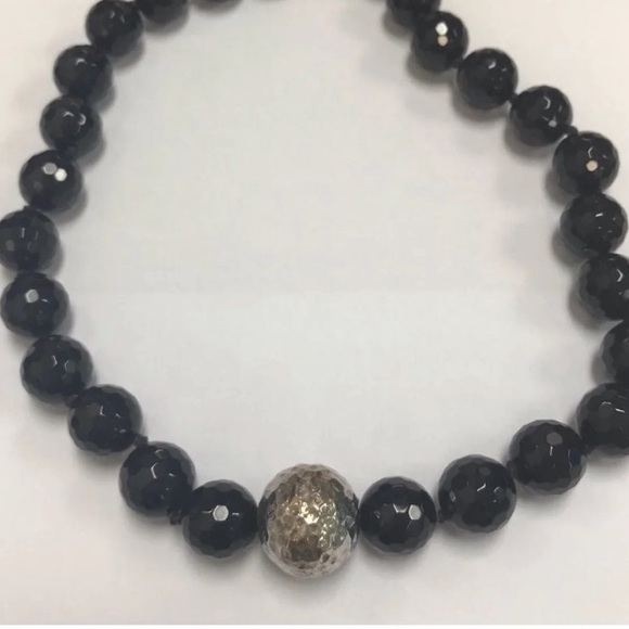 Jewelry | Simon Sebbag Sterling Silver Heavy Faceted Onyx Beaded ...